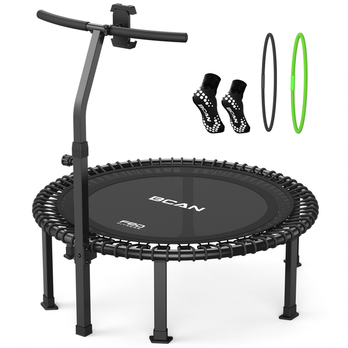 BCAN BT4 Soft Land Pro Adult Round Bungee Trampoline With Adjustable T ...