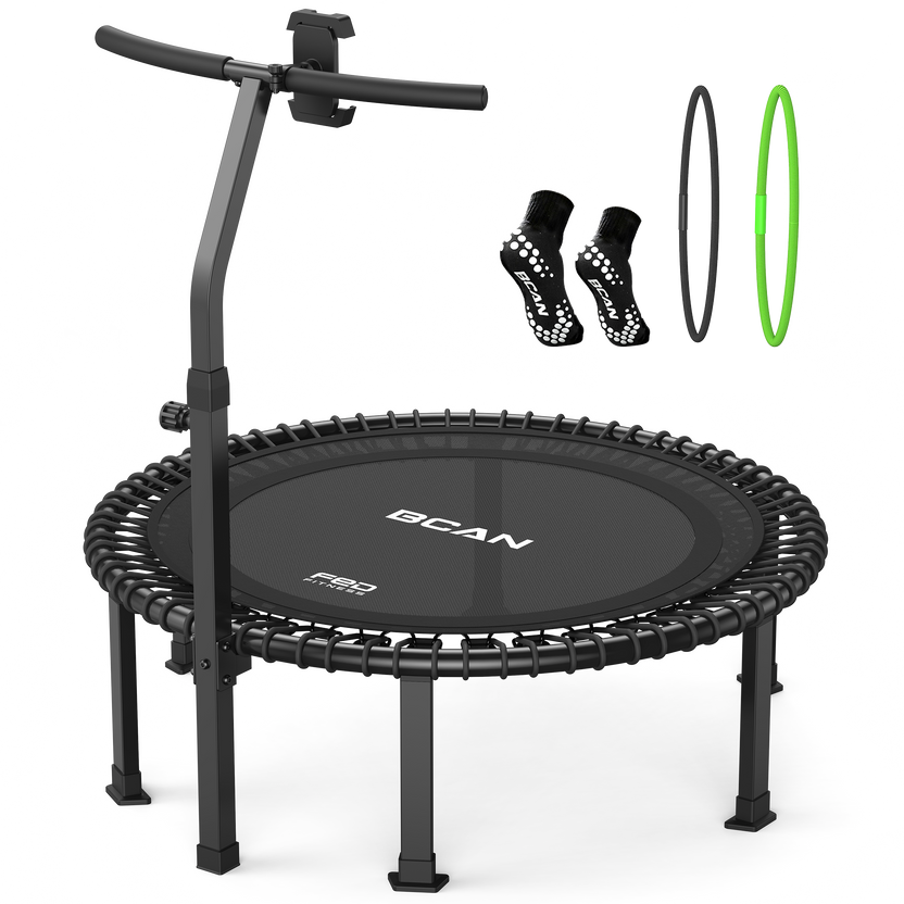 BCAN BT4 Soft Land Pro Adult Round Bungee Trampoline With Adjustable T ...