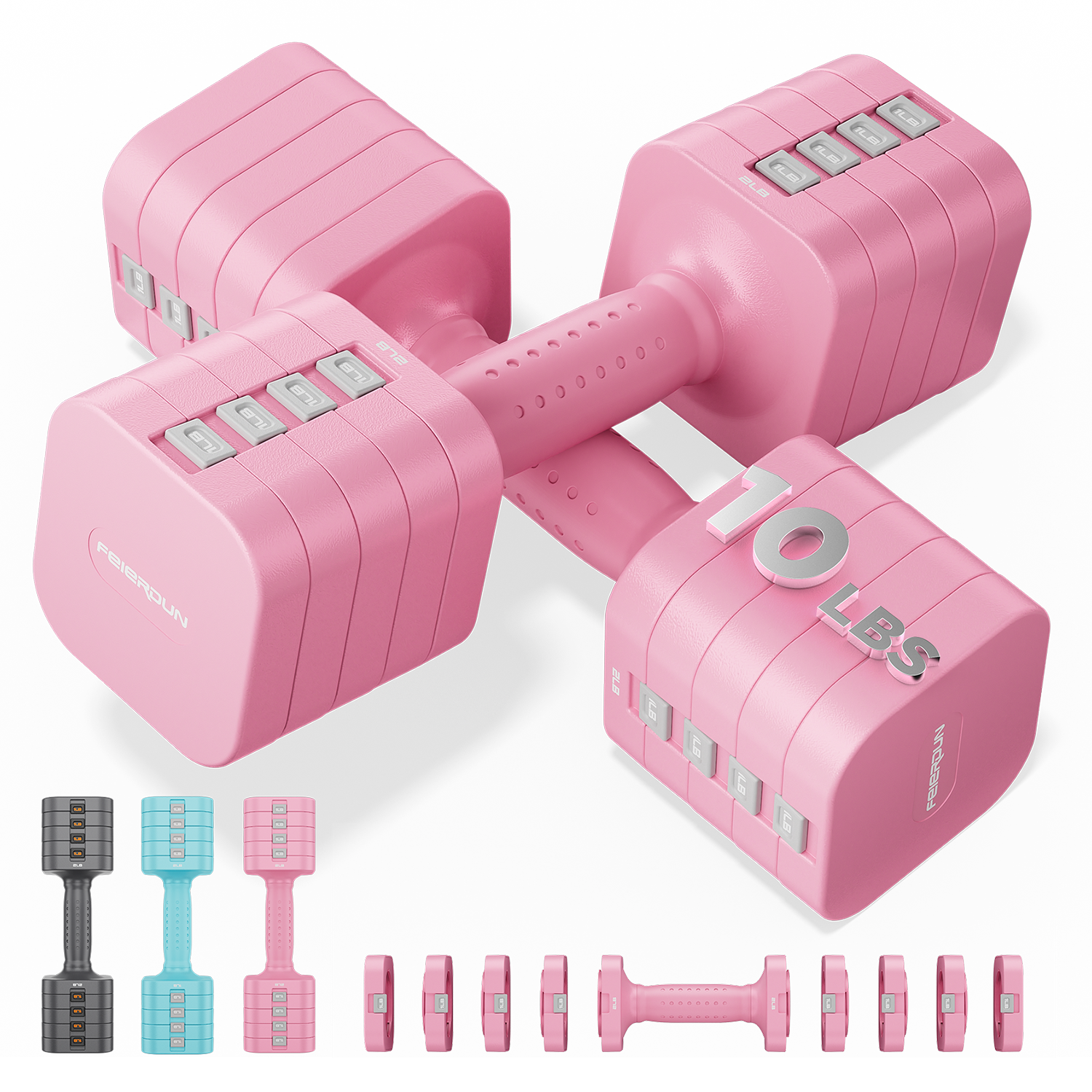 Feierdun DB3 Adjustable Light Dumbbell 10 LBS Pair – FED Fitness
